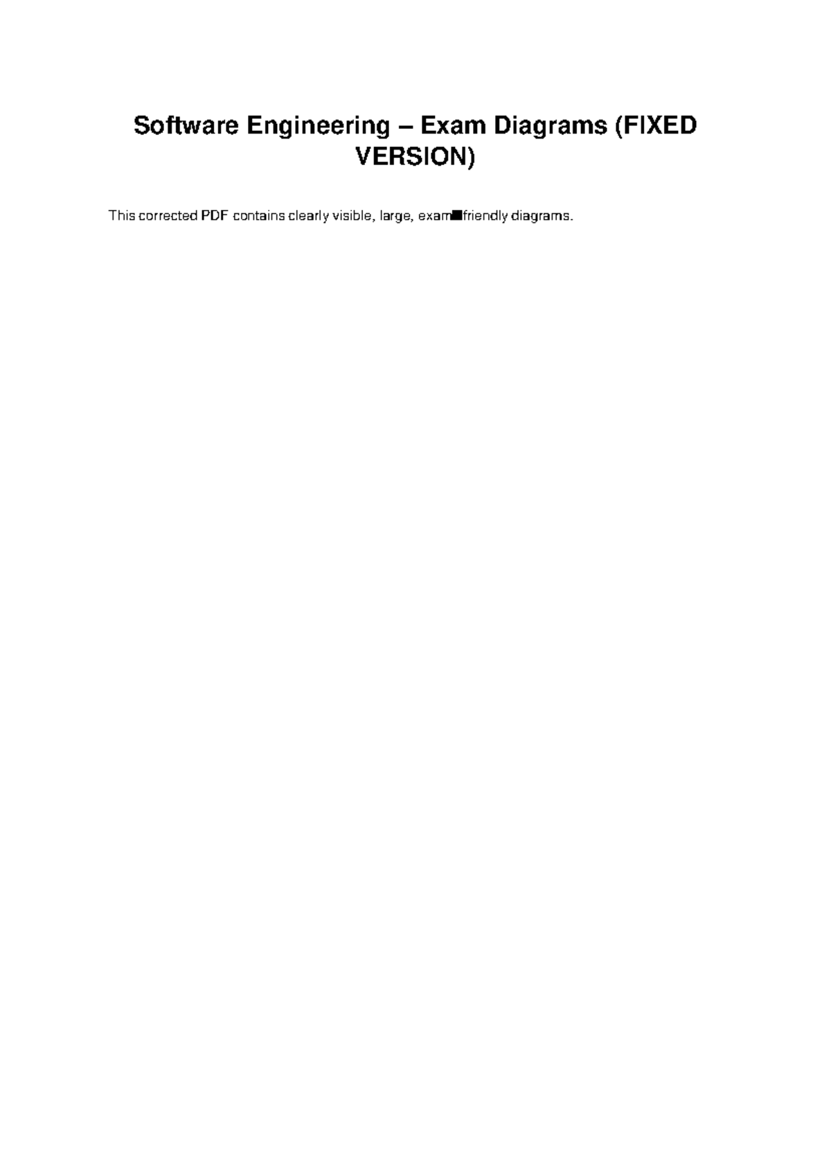 Software Engineering Exam Diagrams (SE 101) - Revised Edition - Studocu