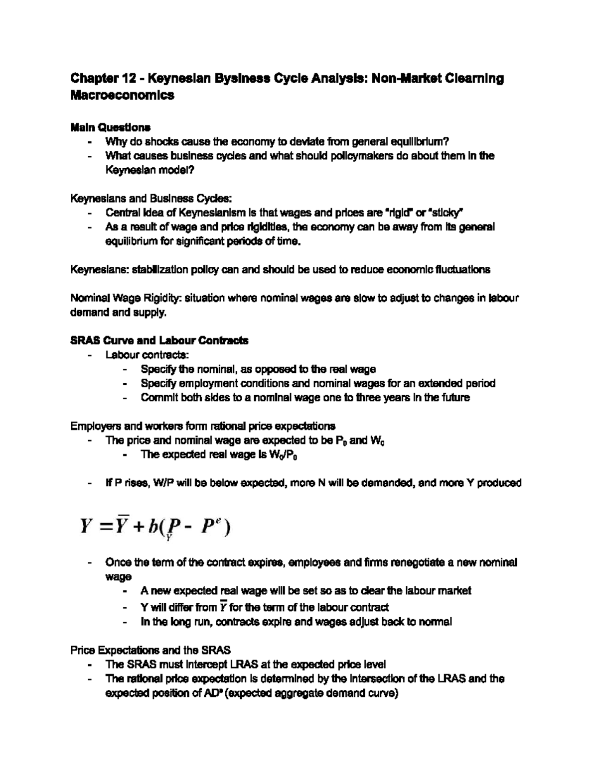 EC250 Macroeconomics Textbook: Chapter 12-13 Key Concepts and Analysis ...