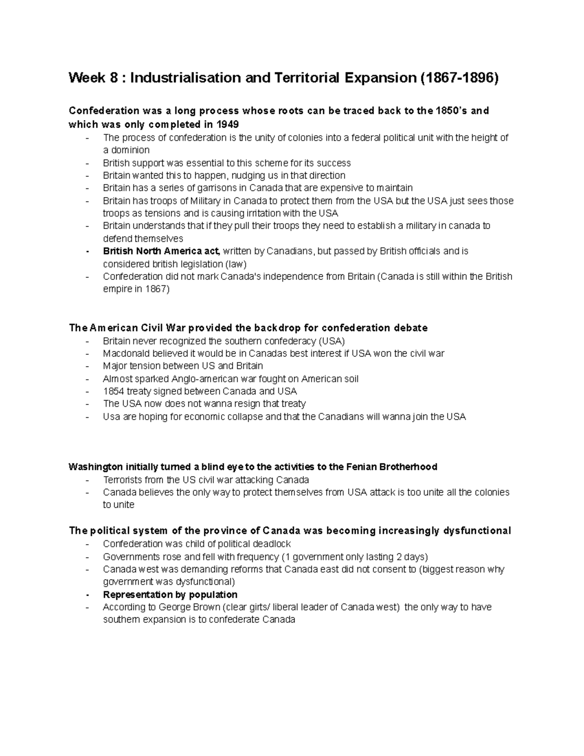 History 1101: Overview of Canada's Confederation and Key Events (1867 ...