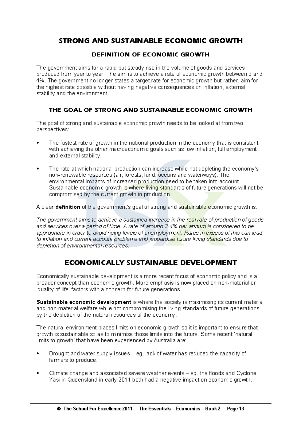 Strong & Sustainable Economic Growth: A Comprehensive Overview - Studocu
