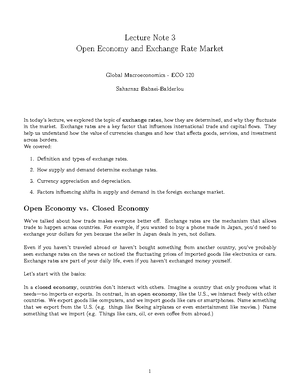 Lecture Note 2: Demand, Supply, and Market Equilibrium - ECO 120 - Lecture Note 2 Demand, Supply ...