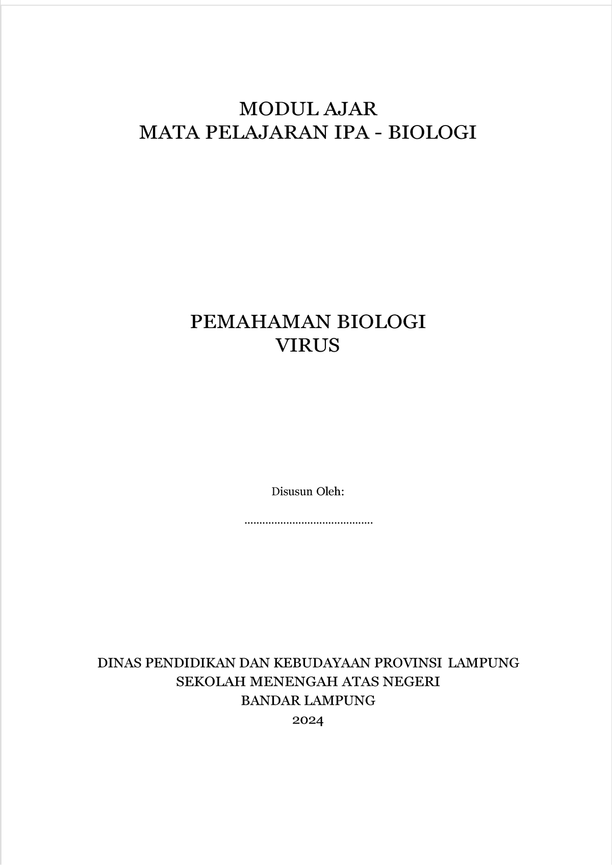 Modul Ajar Biologi: Pemahaman Virus untuk Kelas X (BIOLOGI.E.X.1) - Studocu