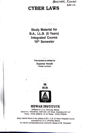 LLB - CCS University - Studocu