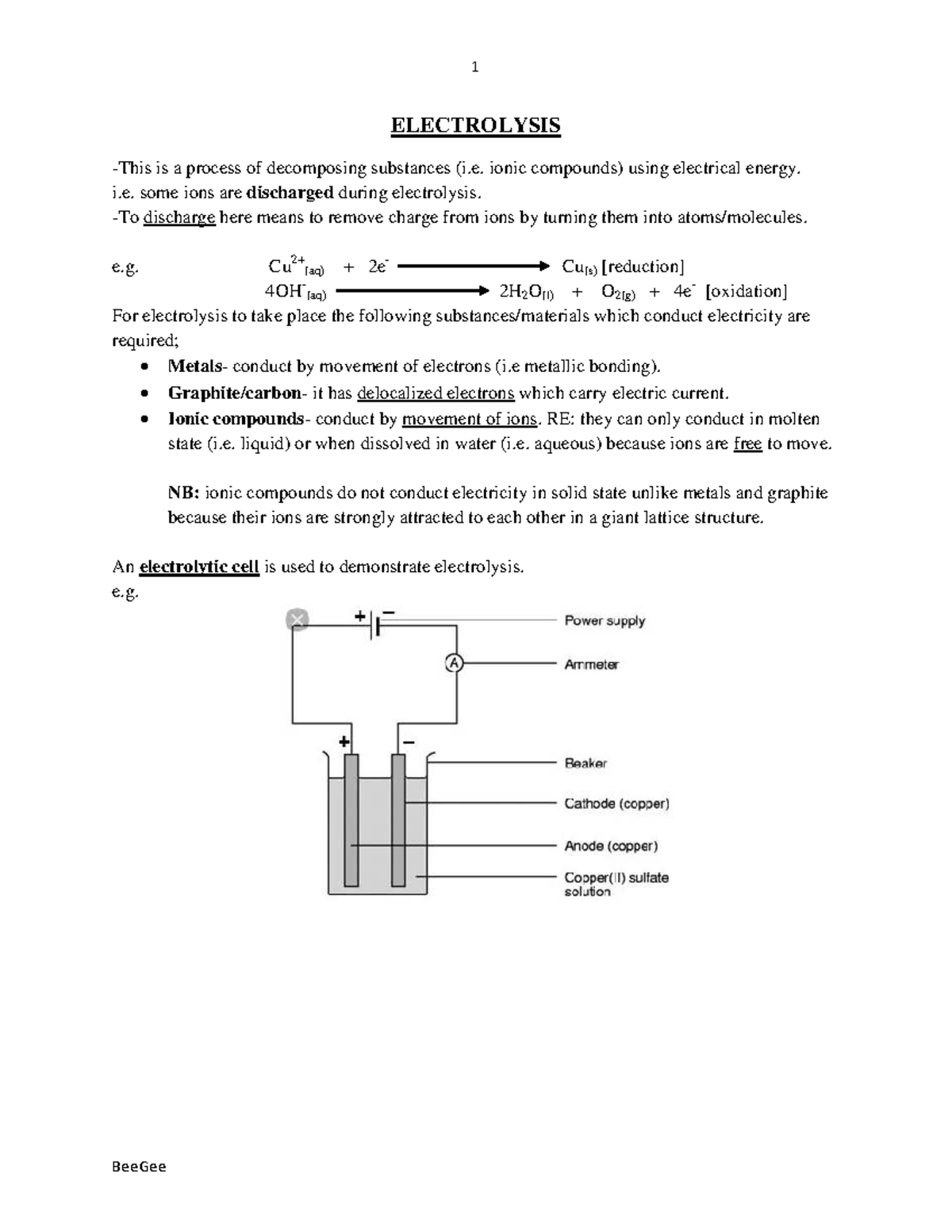 Electrolysis: Understanding Ionic Decomposition and Applications (CHEM ...