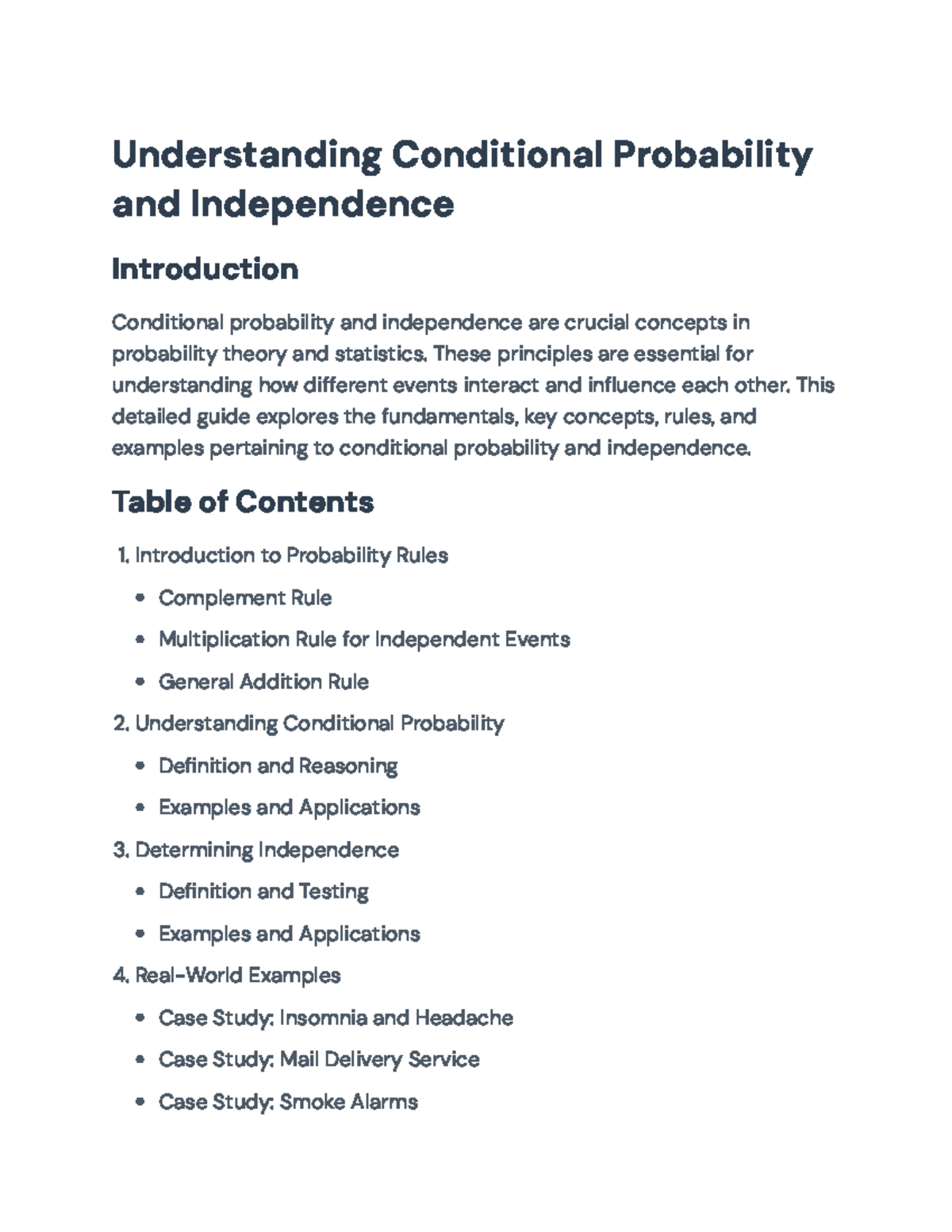 Understanding Conditional Probability and Independence (STAT 101 ...
