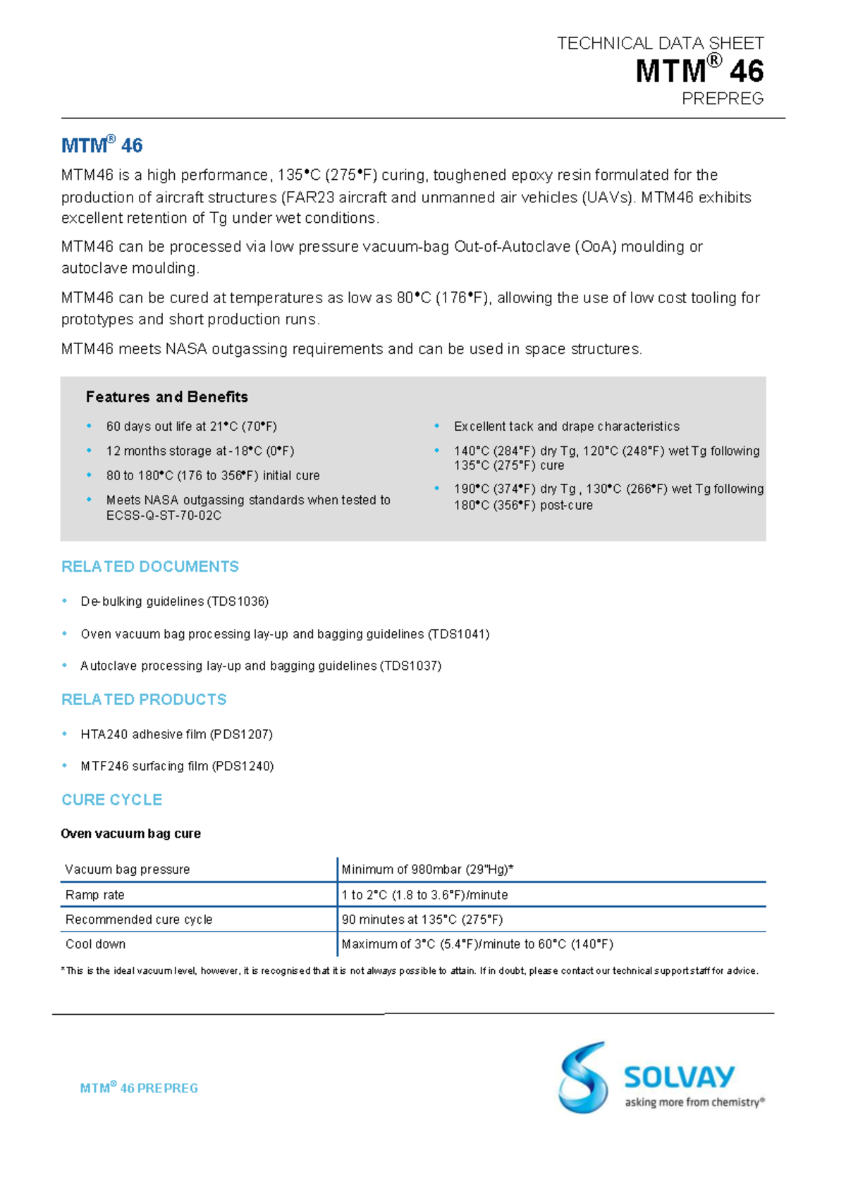 MTM 46 PREPREG TECHNICAL DATA SHEET: High-Performance Epoxy Resin - Studocu