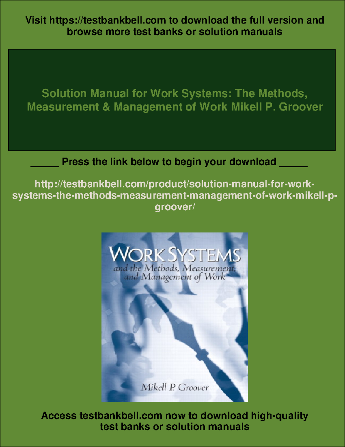 1446 - Comprehensive Solution Manual for Work Systems: Methods ...