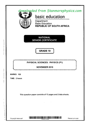 Gr-11 Worksheet and Answers - PHYSICAL SCIENCES Grade 11 TERM 1 ...