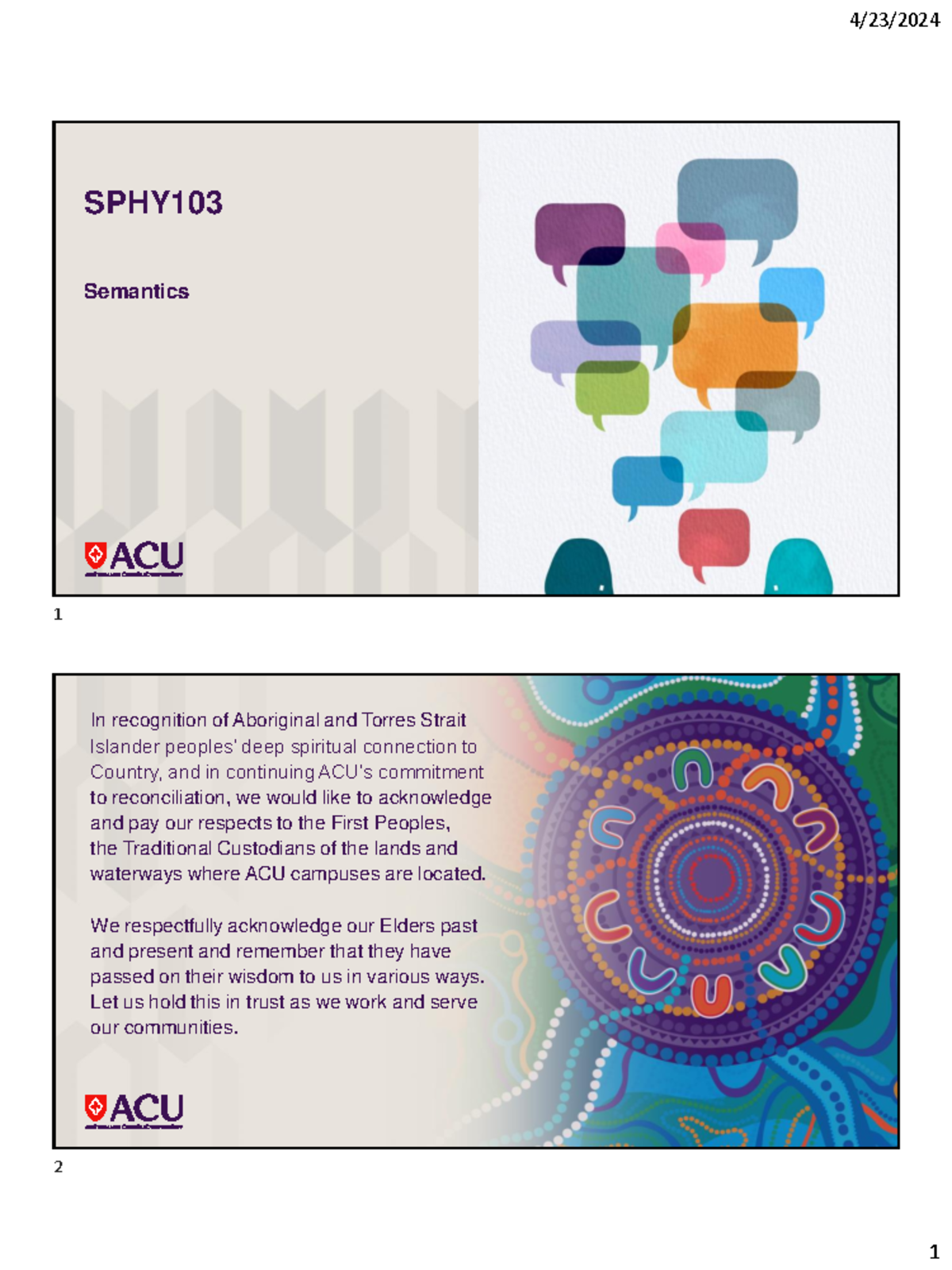 SPHY103 Lecture Notes: Semantics Overview - Studocu