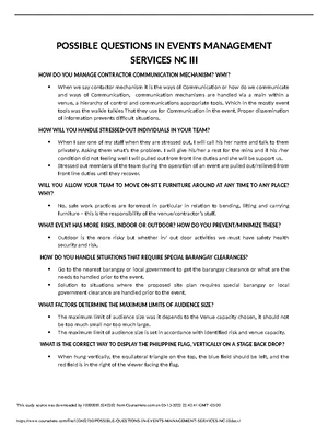 Events Management Nciii Portfolio 1 - EVENTS MANAGEMENT SERVICES NC III ...