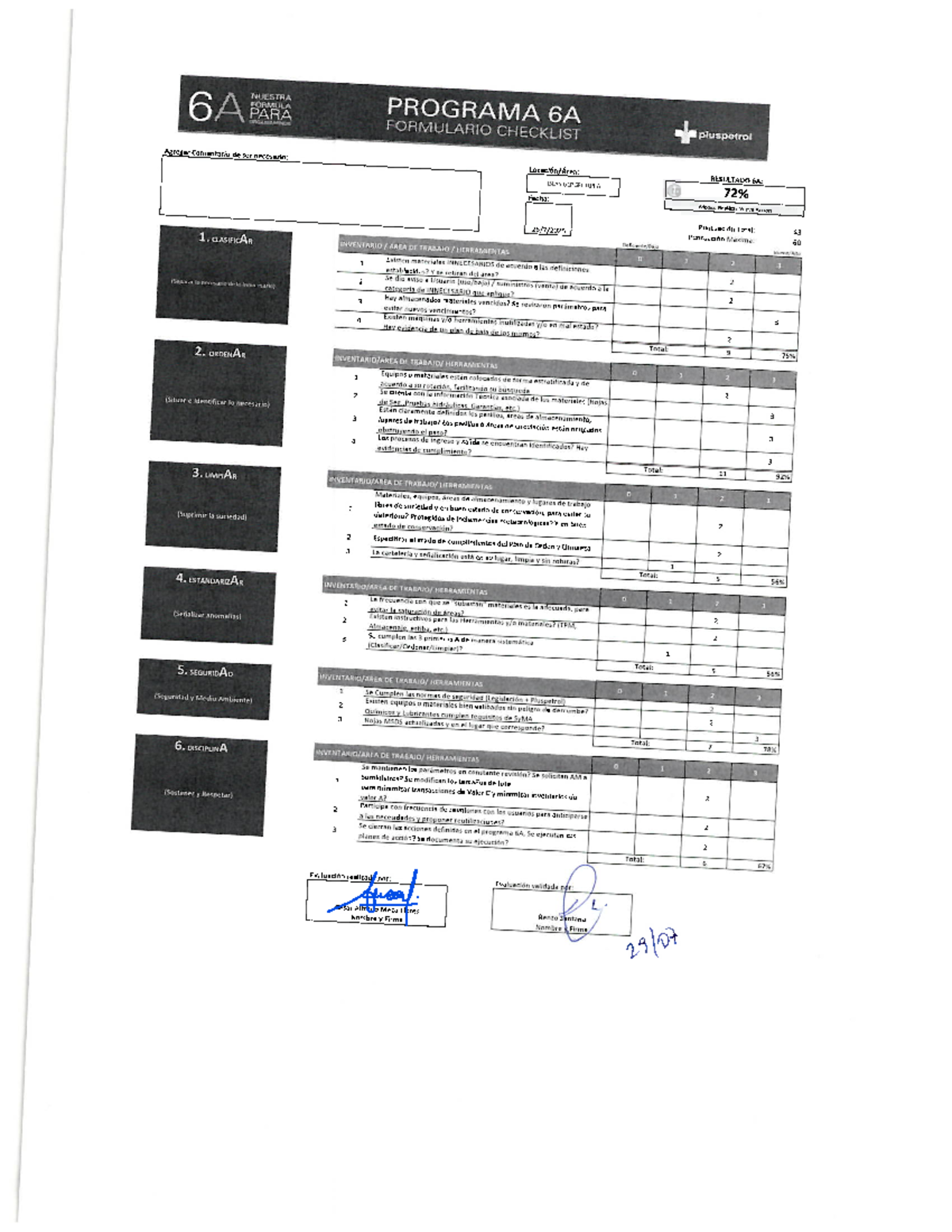 Programa Checklist 6A Pluspetrol - Evaluación de Herramientas y ...