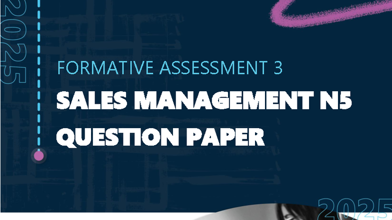 QD SAM511 FA3 S2 SALES MANAGEMENT N5 QUESTION PAPER - Studocu