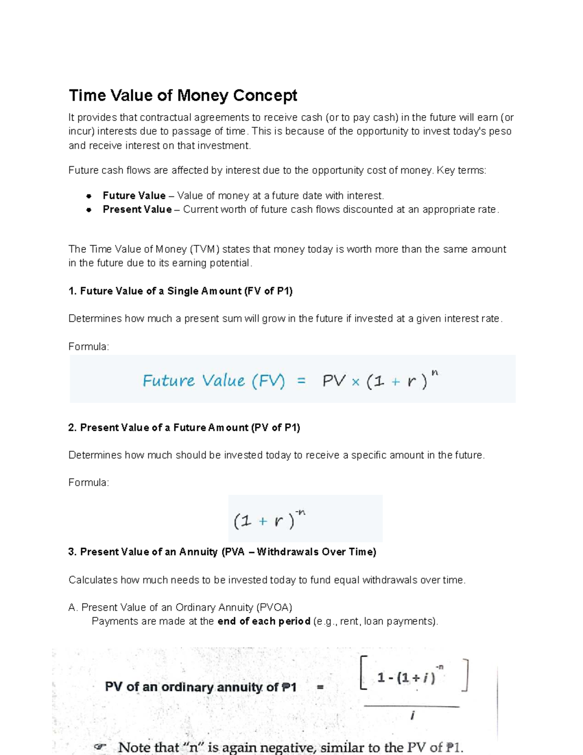Time Value of Money (TVM) Concepts and Formulas Explained - Studocu