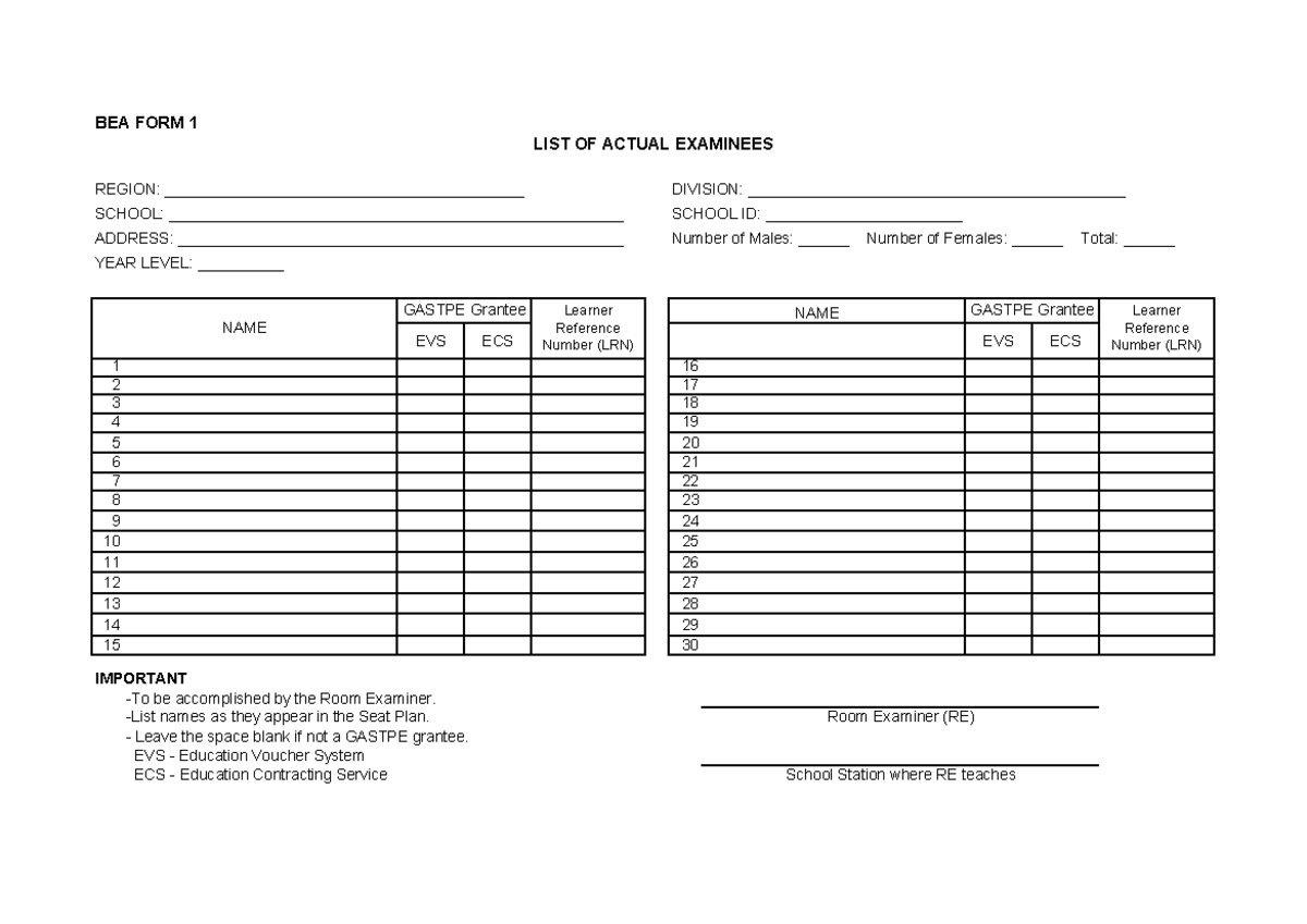 Form 1 - DFDFDF - BEA FORM 1 REGION ...