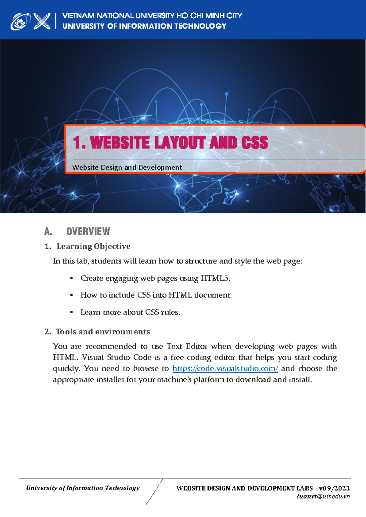 Lab02 - CSS & Web Page Layout Techniques - CS101 - Studocu