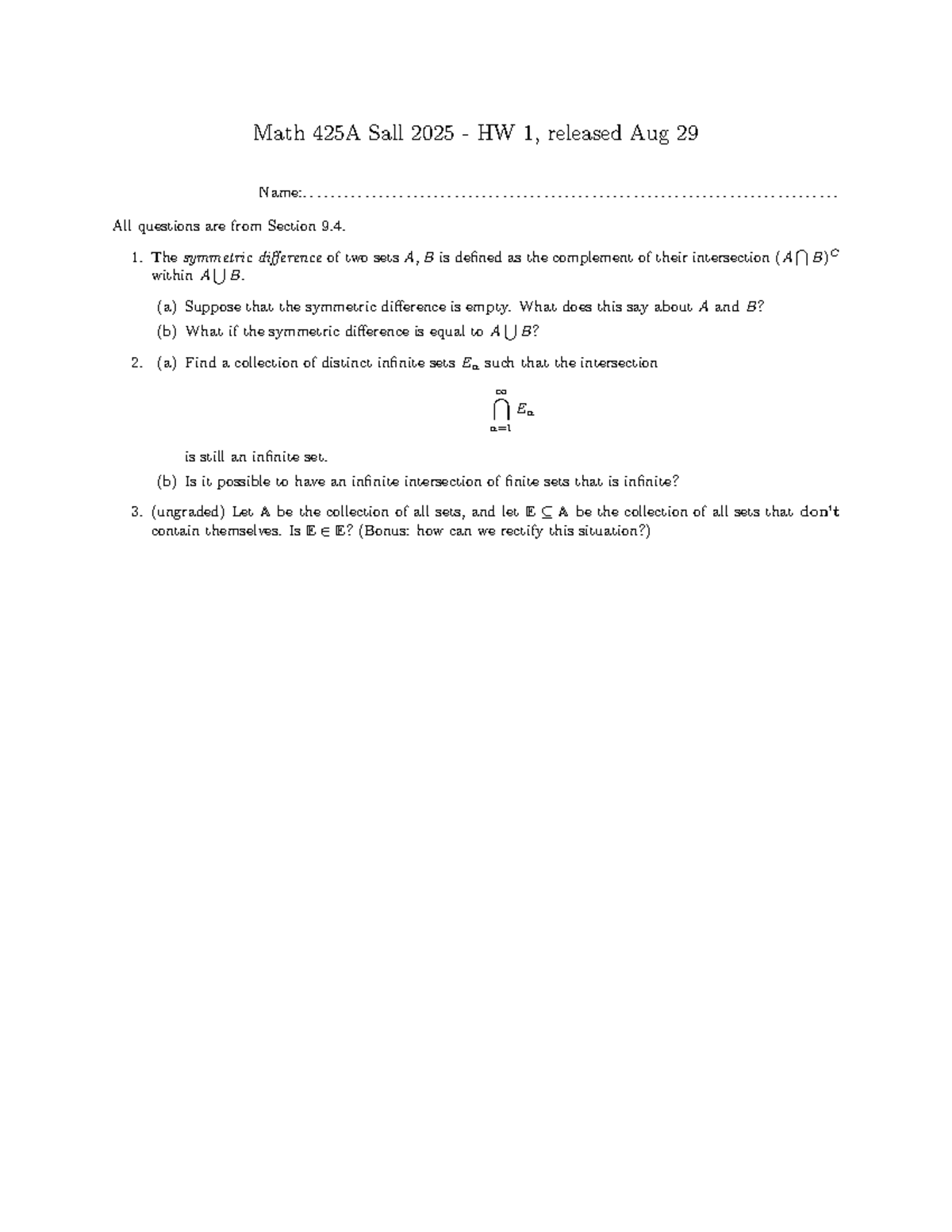 Math 425A F25 HW 1 - Homework Problems from Section 9.4 - Studocu