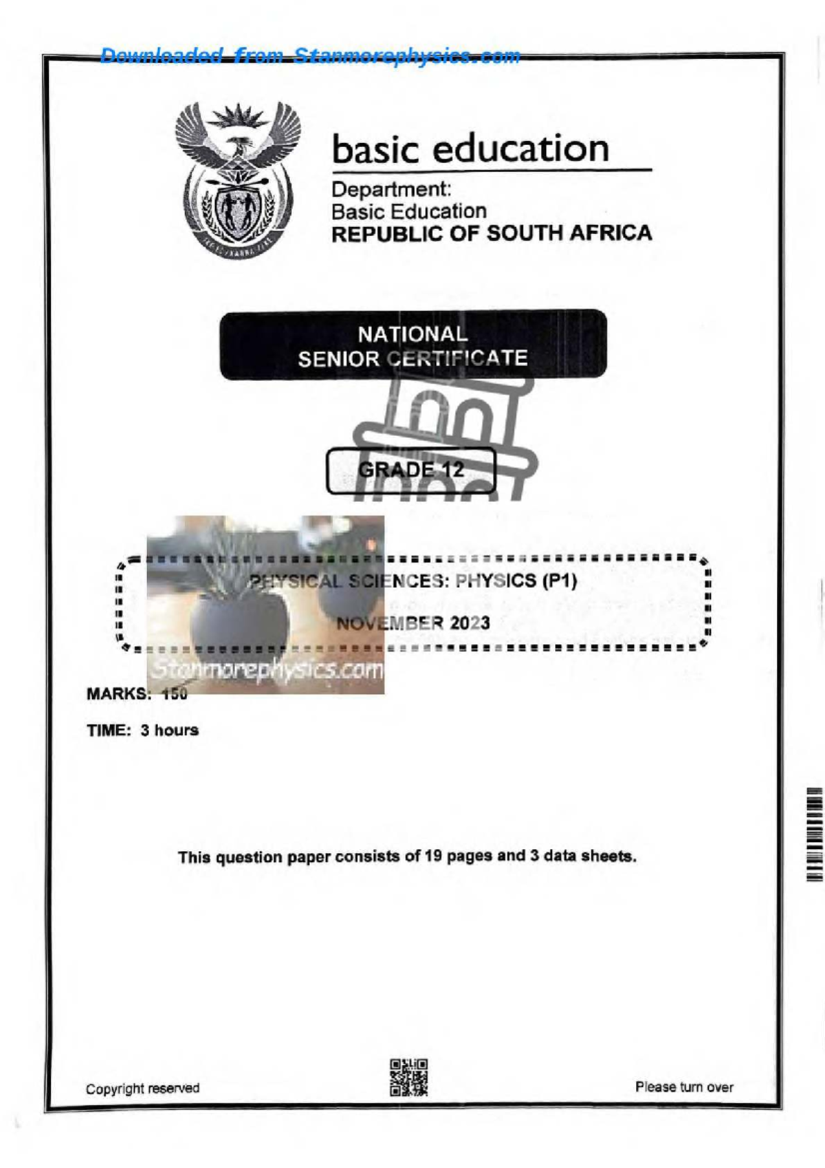 NSC Physical Sciences Grade 12 November 2023 P1 Exam Paper and Memo ...