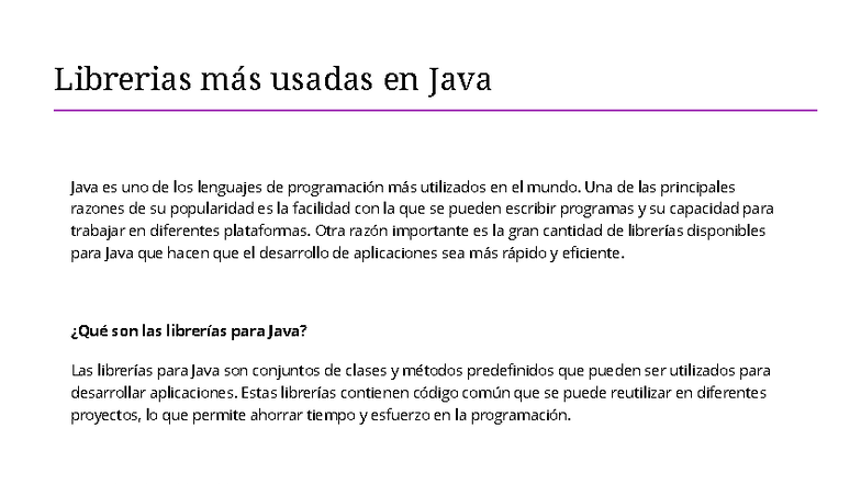 Librerías Más Usadas en Java: Guía Completa para U1 - Studocu