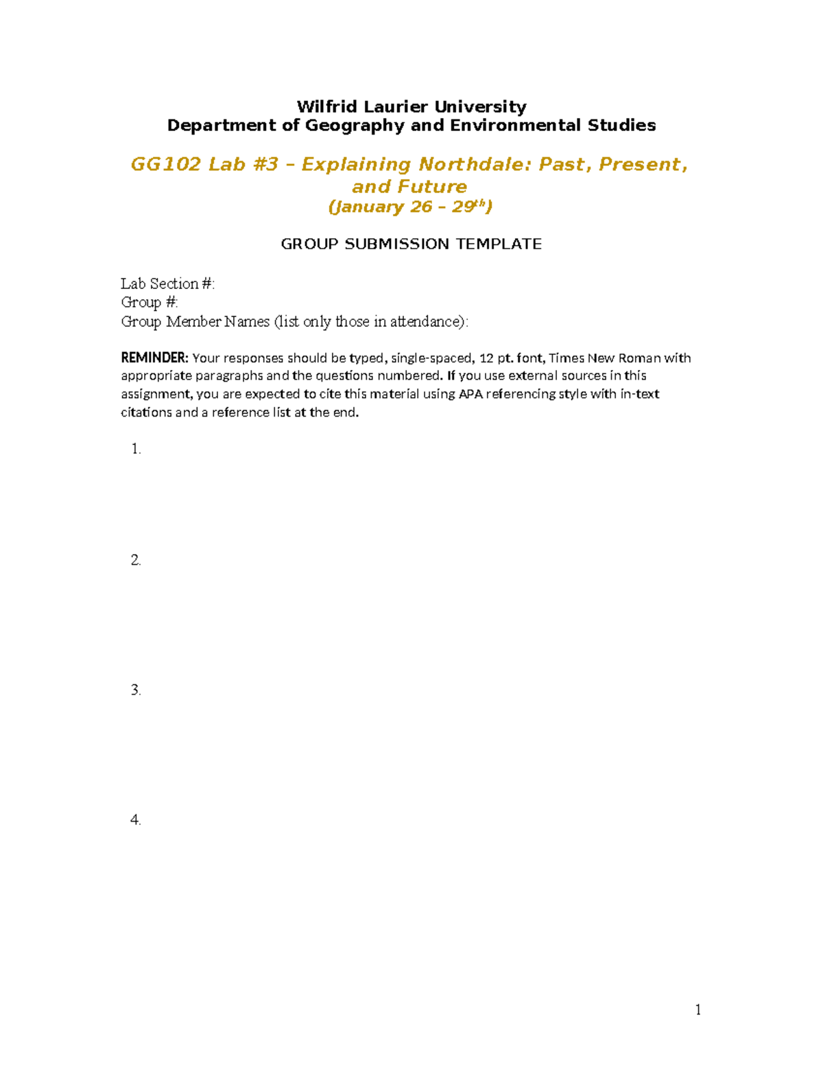 GG102 Lab #3 Group Submission Template 1 - Wilfrid Laurier University ...