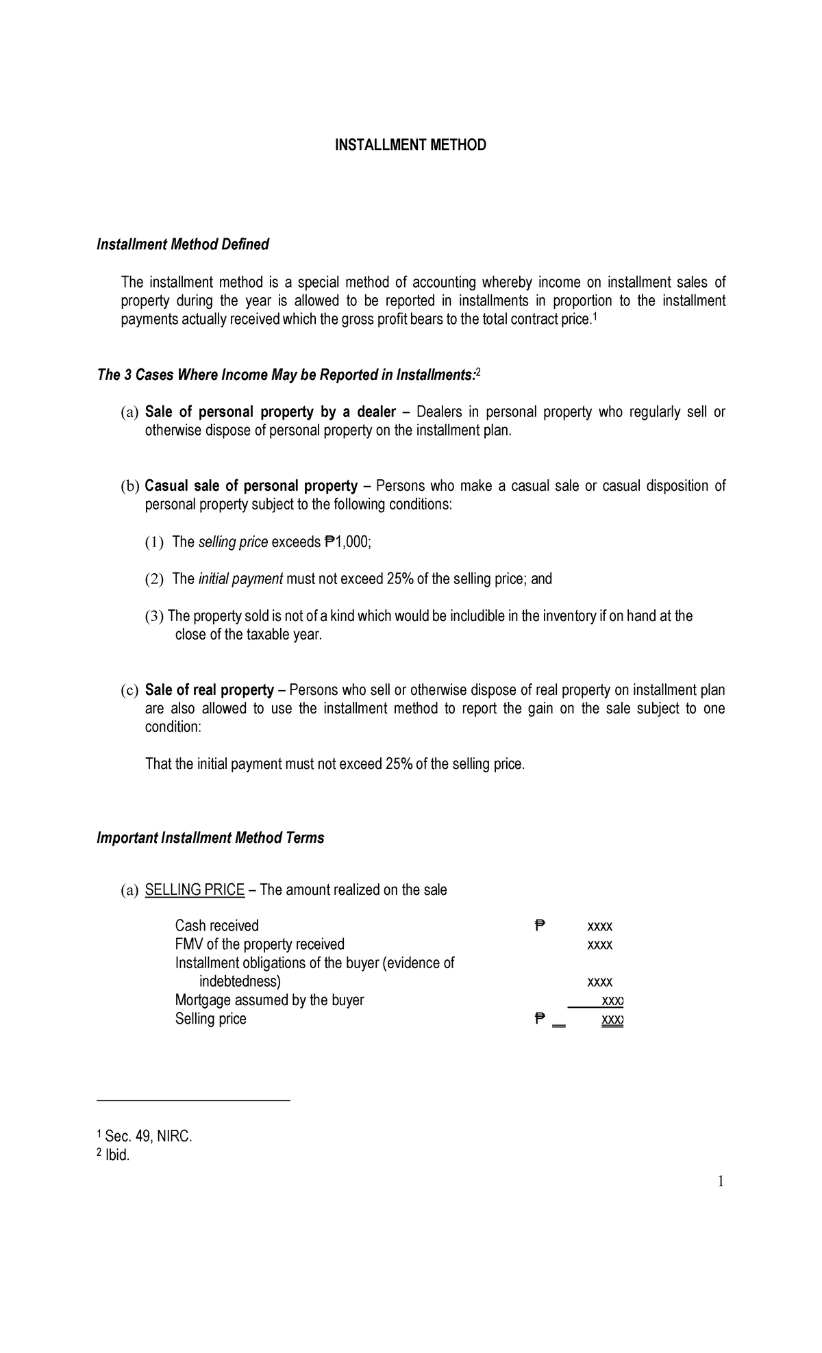 Chapter 10A: Understanding the Installment Method in Accounting - Studocu