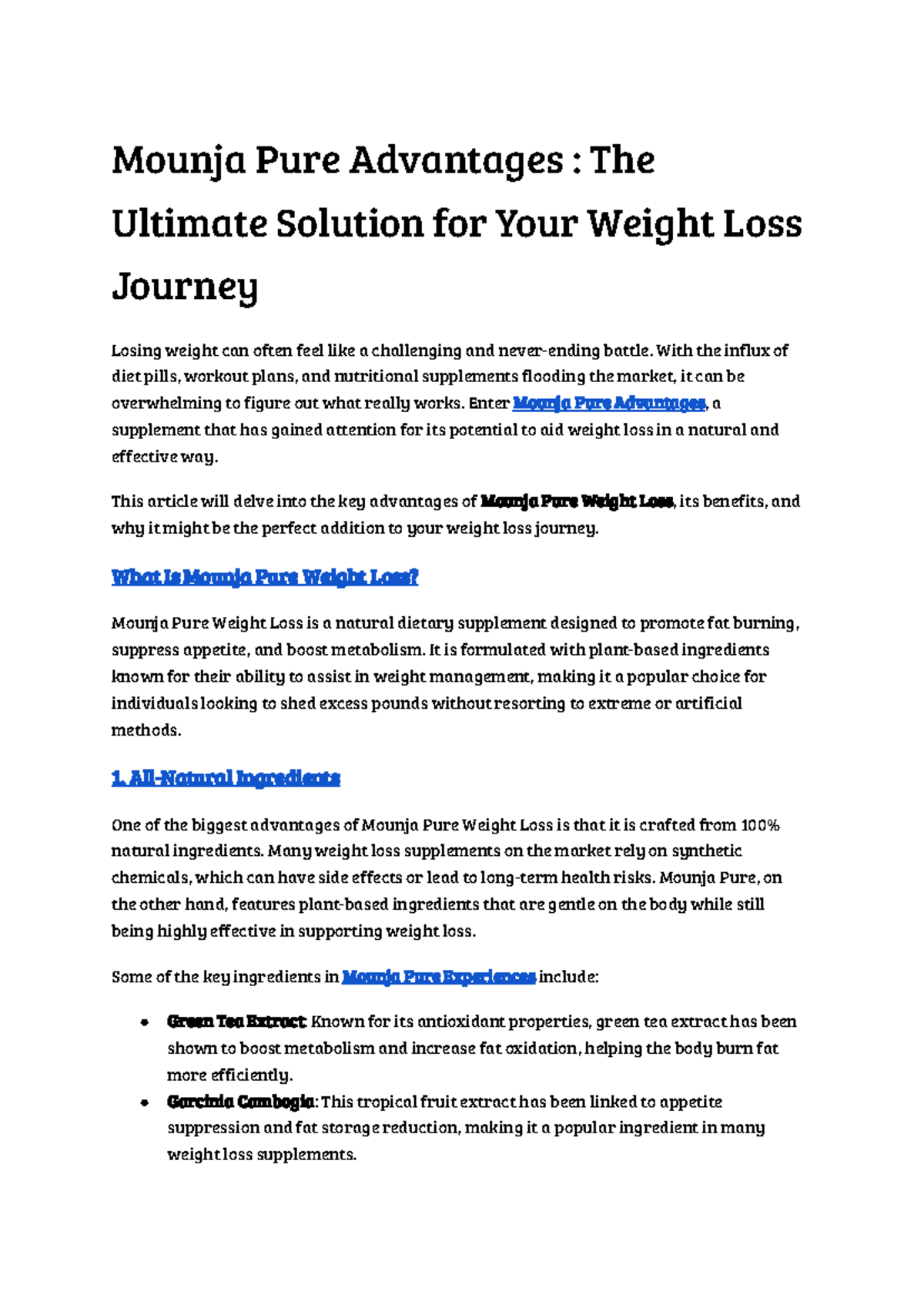 Mounja Pure Advantages The Ultimate Solution for Your Weight Loss ...