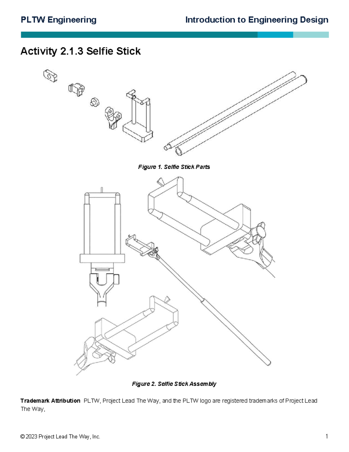 PLTW IED 213: Selfie Stick Assembly Activity Guide - Studocu