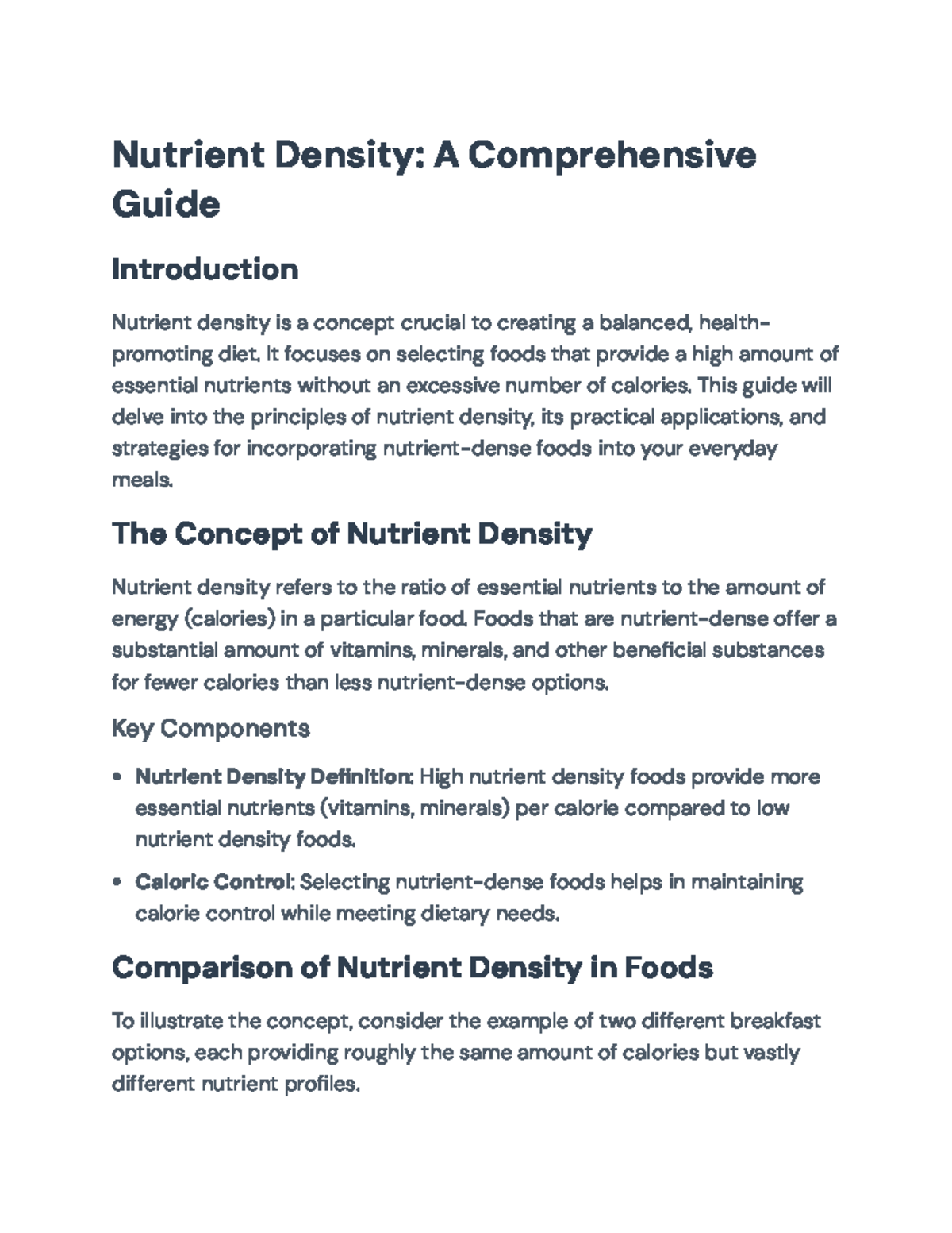 Nutrient Density: A Comprehensive Guide for Healthy Eating Choices ...