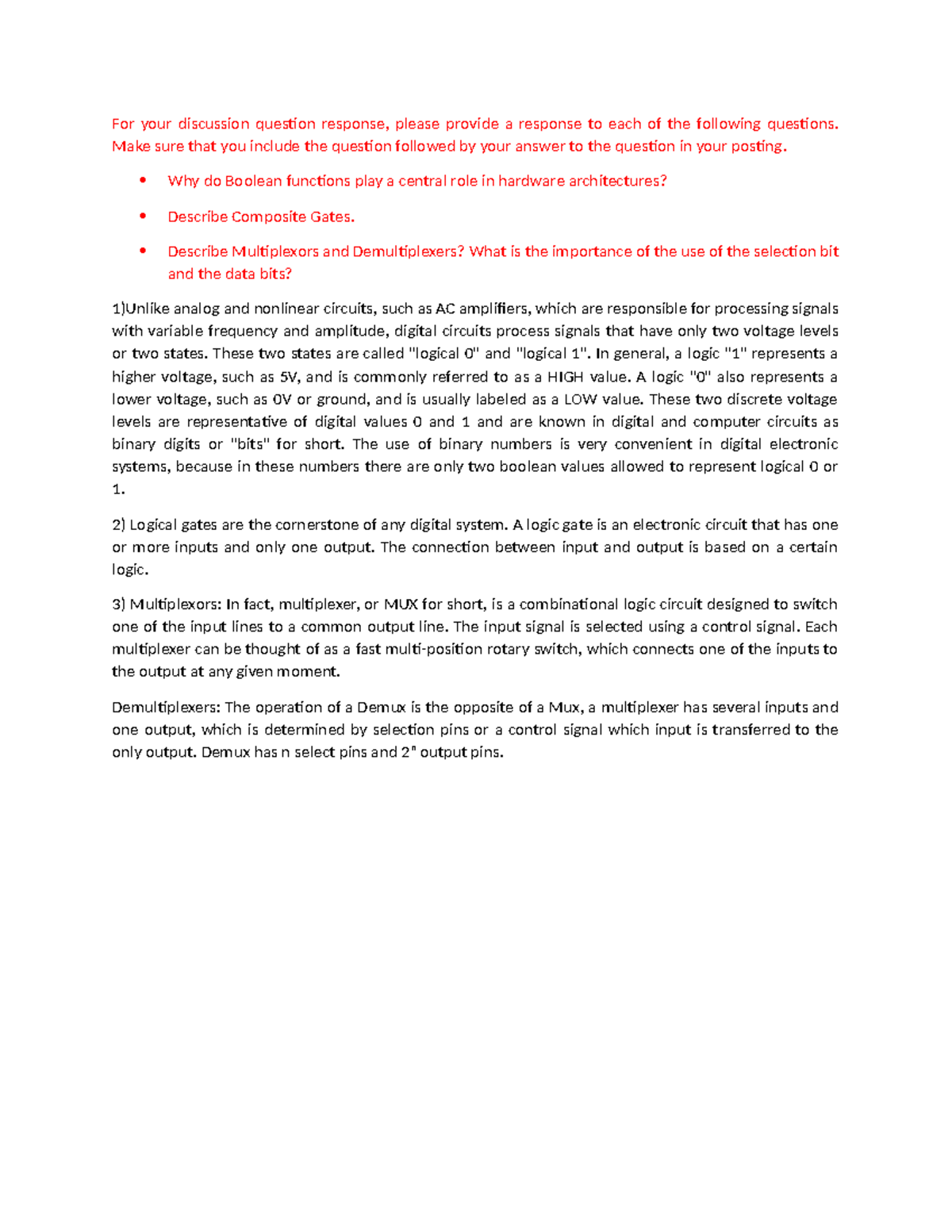 Discussion Forum Unit 1: Boolean Functions & Logic Gates Explained ...