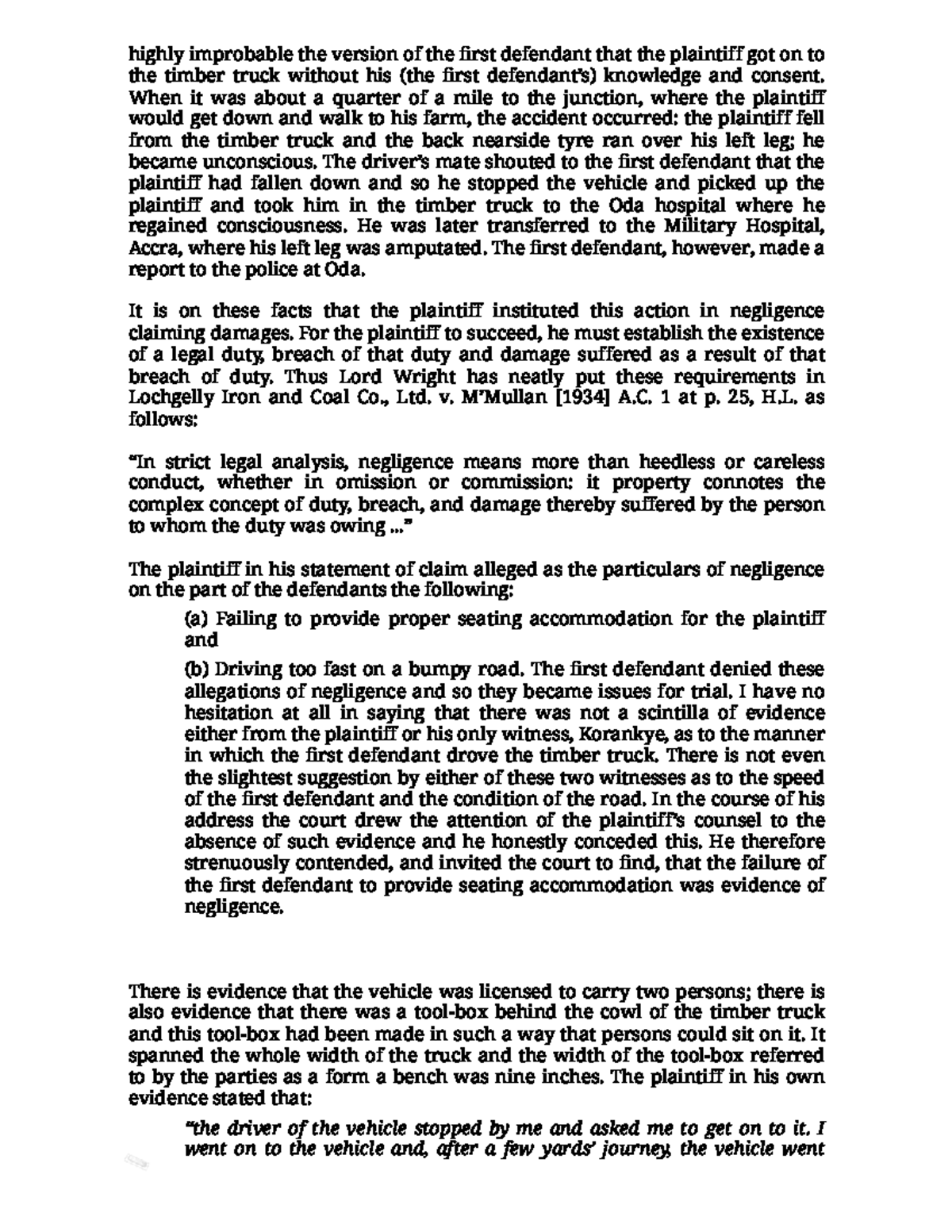Torts Law Case Study: Allasan Kotokoli v. First Defendant - Studocu