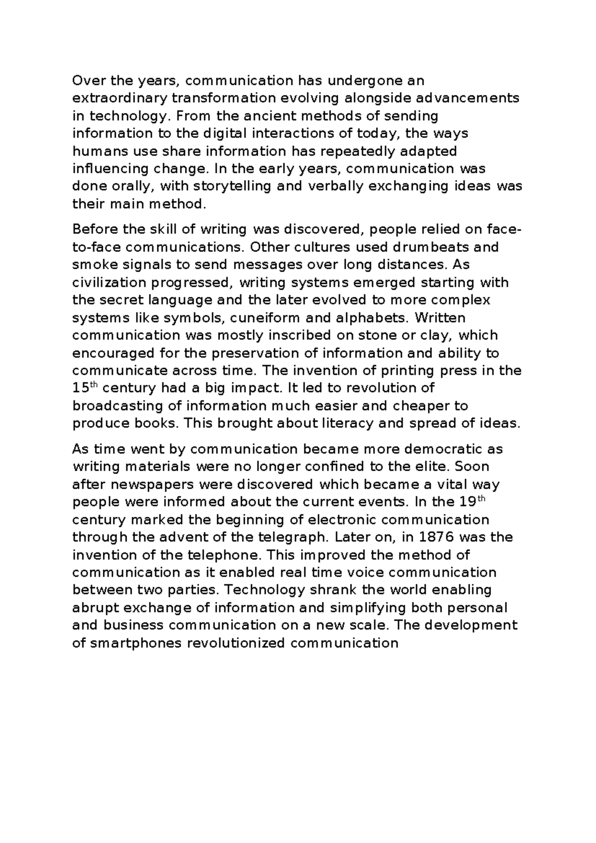 How has communication changed - Over the years, communication has ...