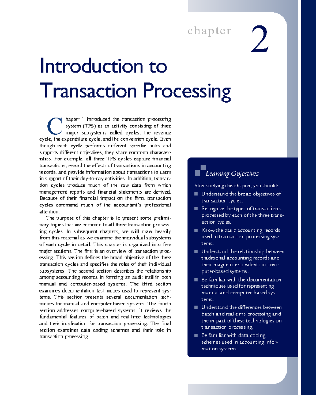 Chapter 2 - Overview of Transaction Processing in AIS (ACCT 101) - Studocu