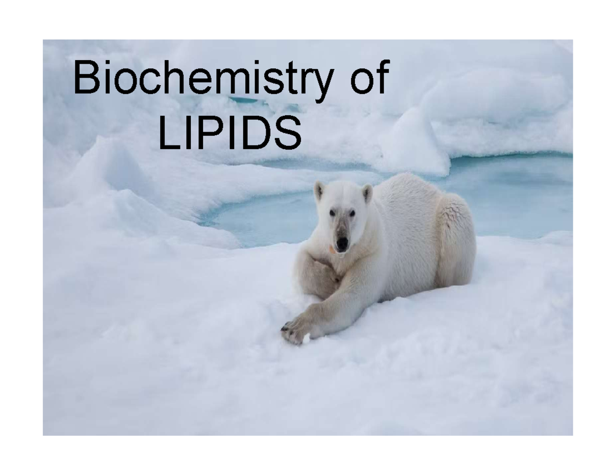 Biochemistry of Lipids: Structure, Function & Transport (BIOC 101 ...