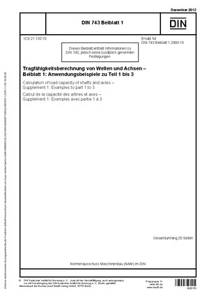 DIN 743-2 - DEUTSCHE NORM Dezember 2012 D DIN 743-2 ICS 21.120 Ersatz für DIN 743-2:2000-10 ...