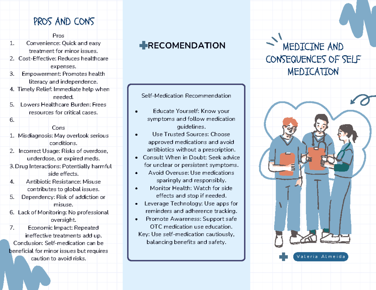 Pros and Cons of Self-Medication: A Guide to Safe Practices - Studocu