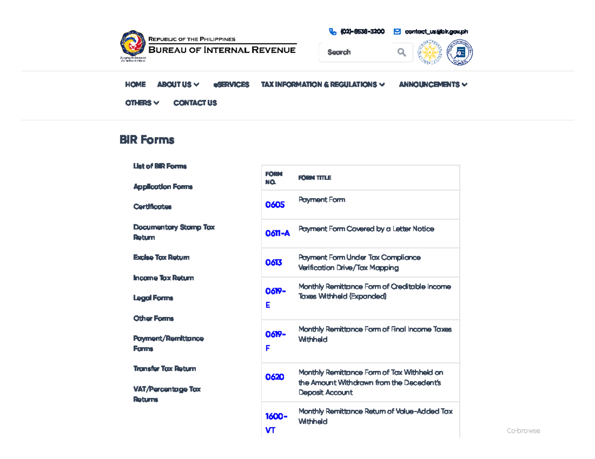 BIR forms compiled - (02)-8538-3200 contact_us@bir.gov HOME eSERVICES ...