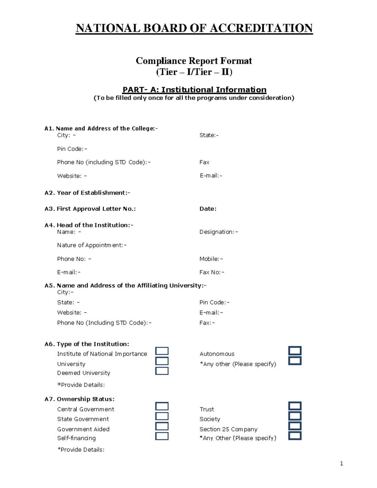 Compliance-Report - Compliance report - NATIONAL BOARD OF ACCREDITATION ...