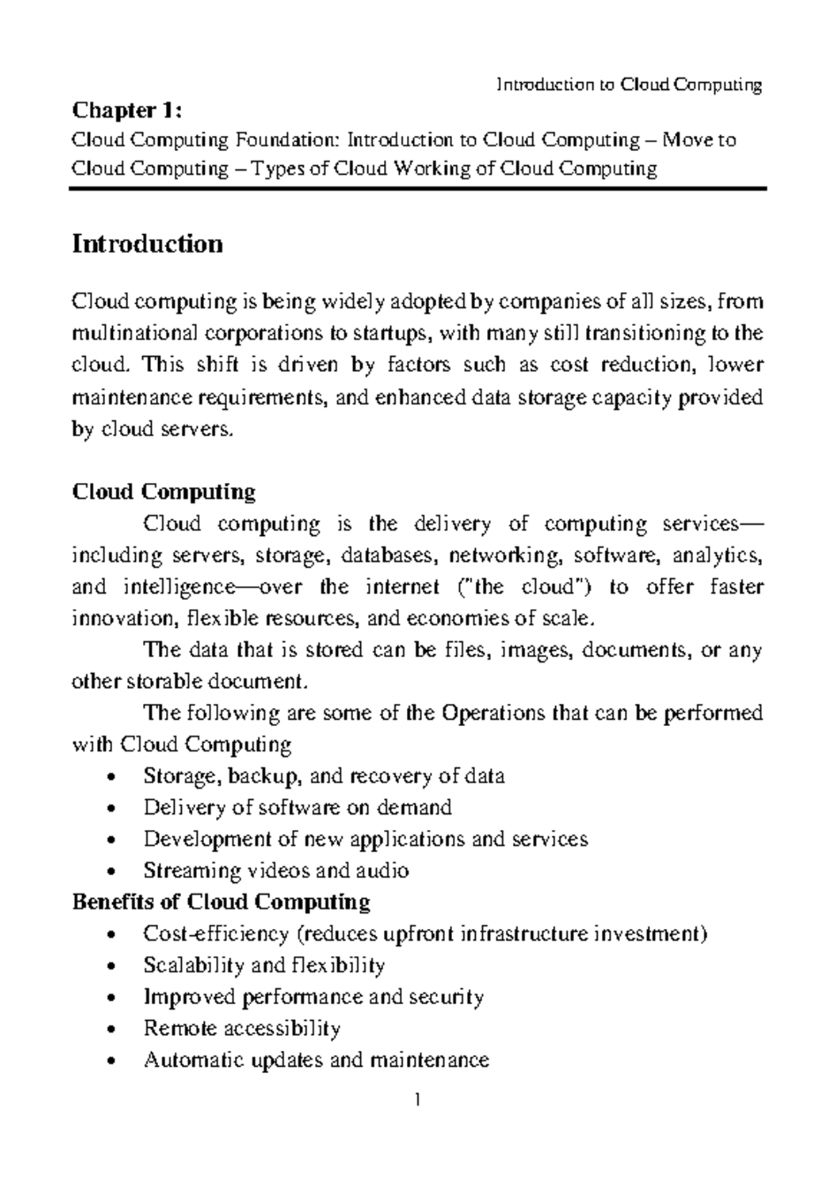 Introduction to Cloud Computing: Concepts and Architecture Overview - Studocu