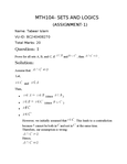 Sets and logic - Mth104 - VU - Studocu