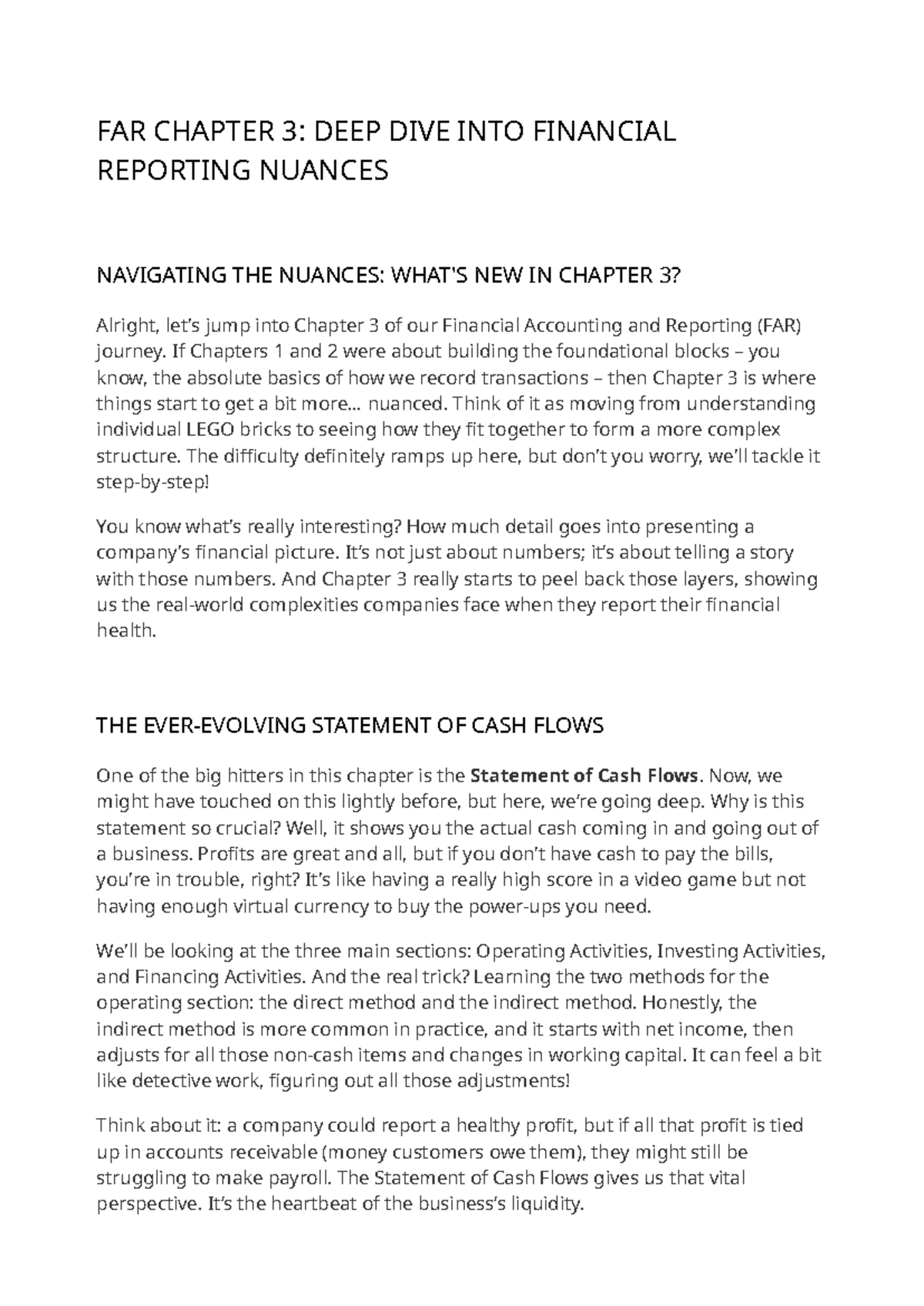 FAR CHAPTER 3: EXPLORING FINANCIAL REPORTING COMPLEXITIES - Studocu