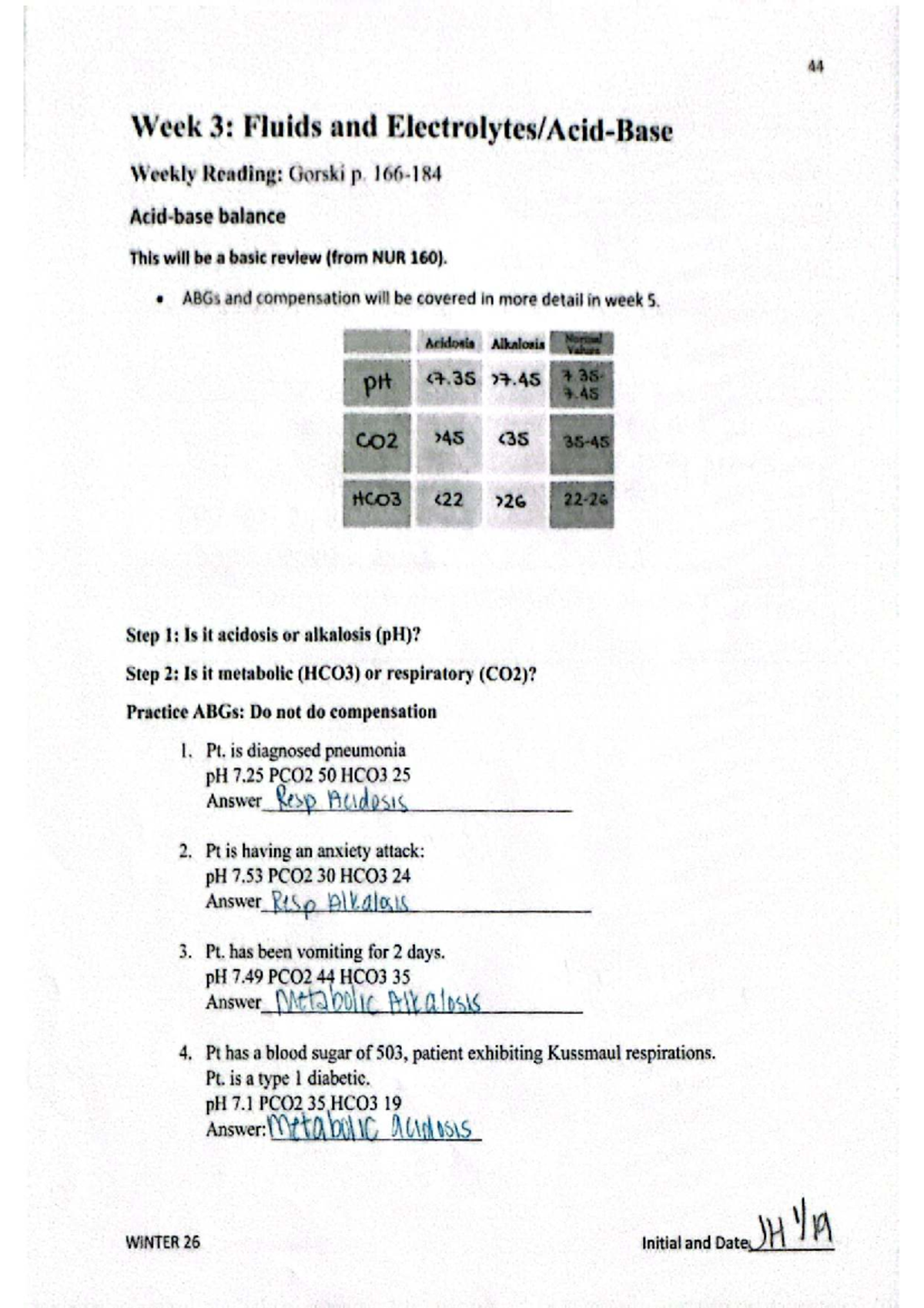 NUR 172 Week 3: Fluids, ABGs, and Infusion Therapy Overview - Studocu