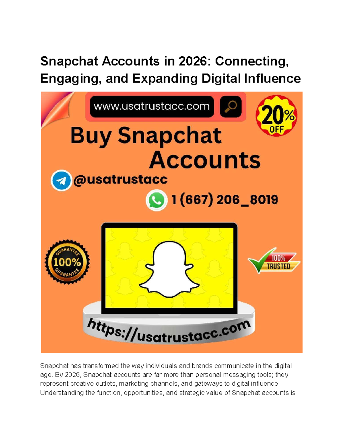 Snapchat Accounts in 2026: Marketplaces for Buying and Selling - Studocu