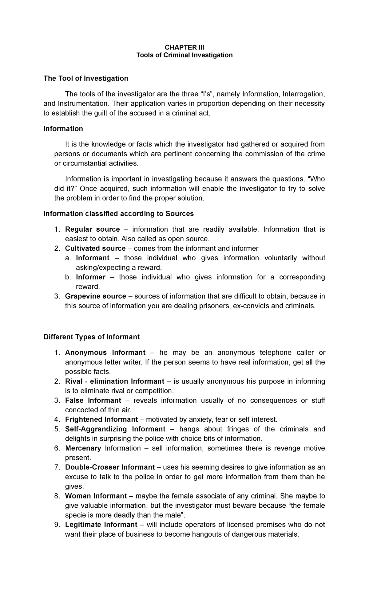 Criminal Investigation Tools: A Comprehensive Guide (CRIM 101) - Studocu