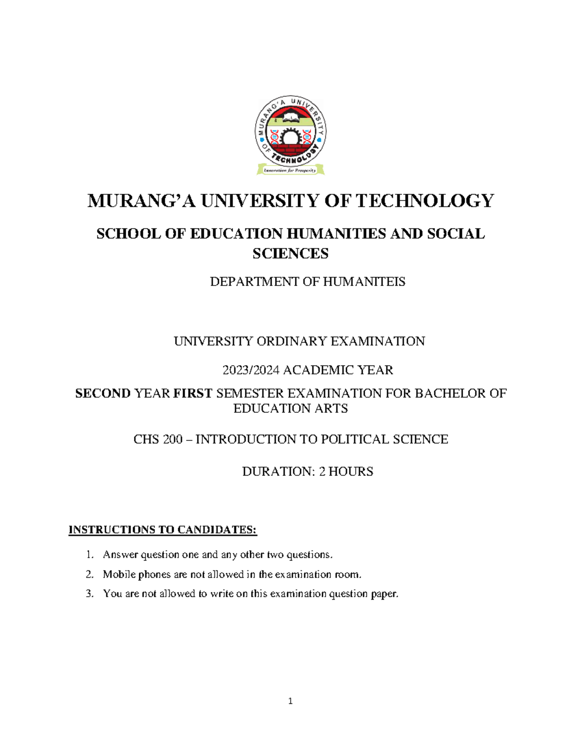 CHS 200 Final Exam: Introduction to Political Science 2023 - Studocu