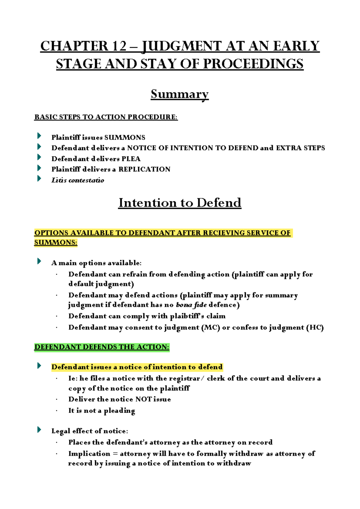 Civil Procedure Summary: Chapters 12-14 Insights and Procedures - Studocu