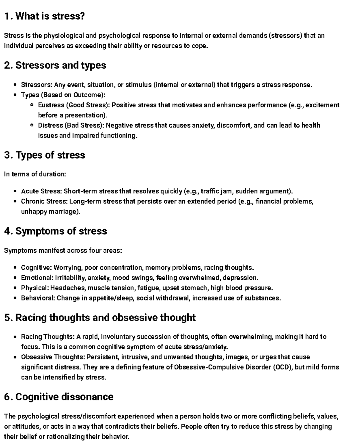 Stress Management and Coping Strategies: PSY 101 Lecture Notes - Studocu