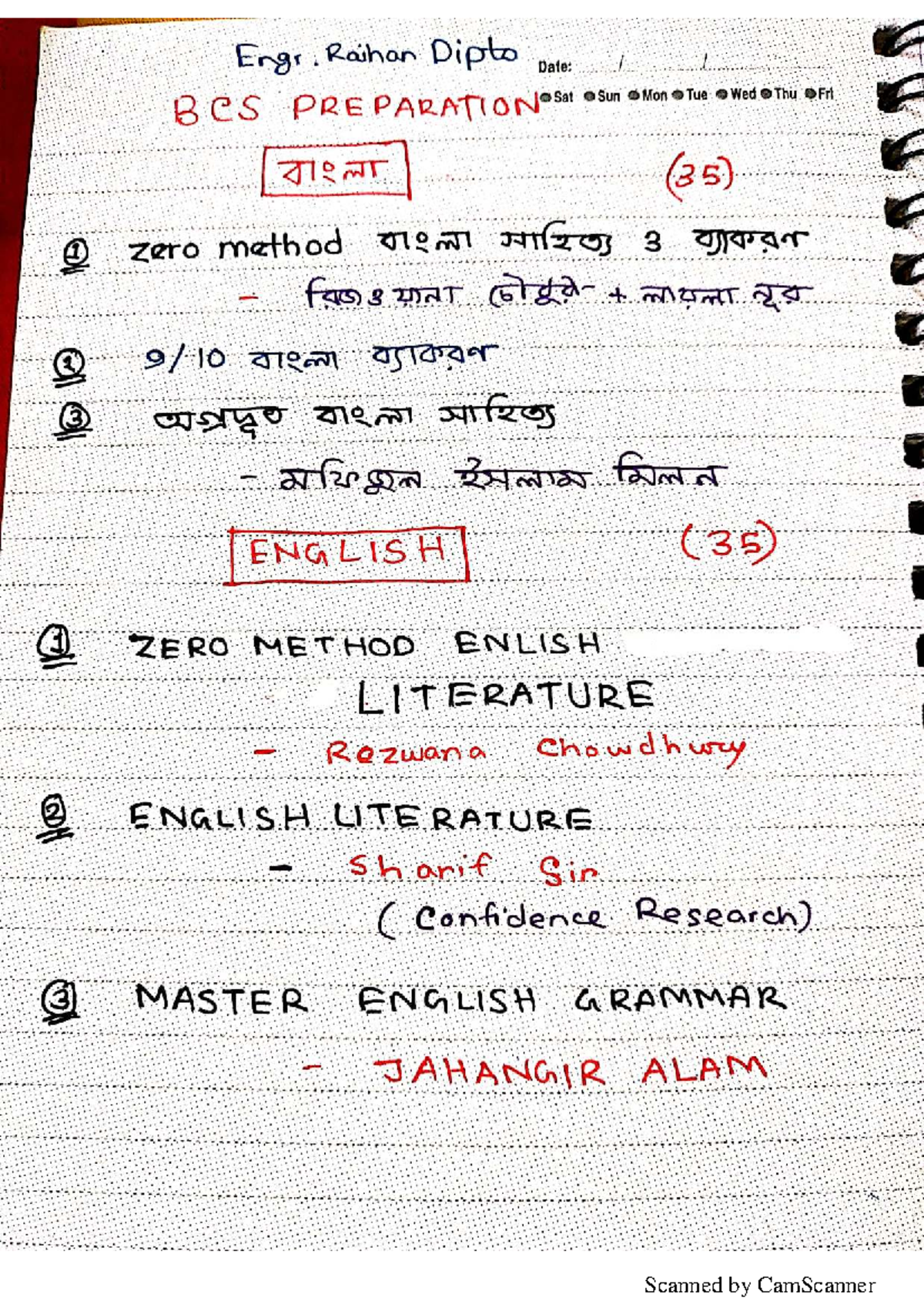 BCS Preparation Booklist - Engr. Raihan Dipto - Studocu