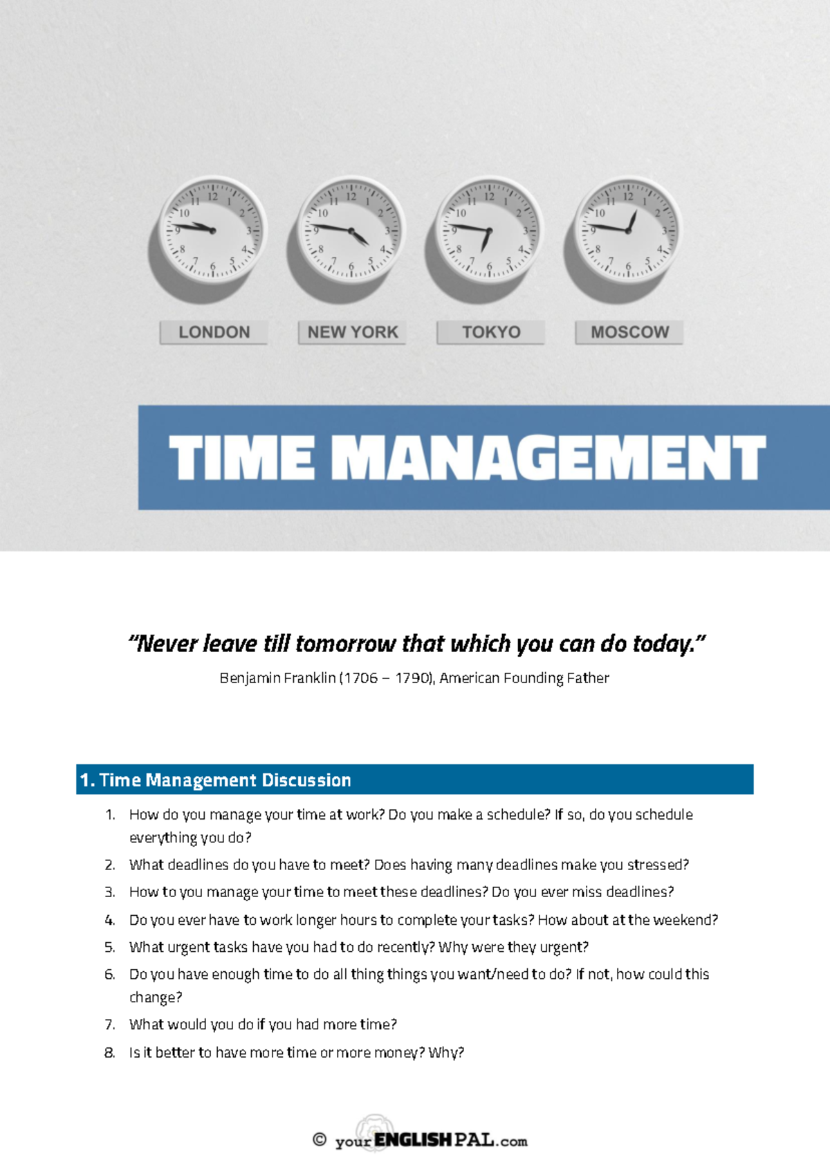 Time Management Lesson Plan (Course Code: TM101) for Students - Studocu