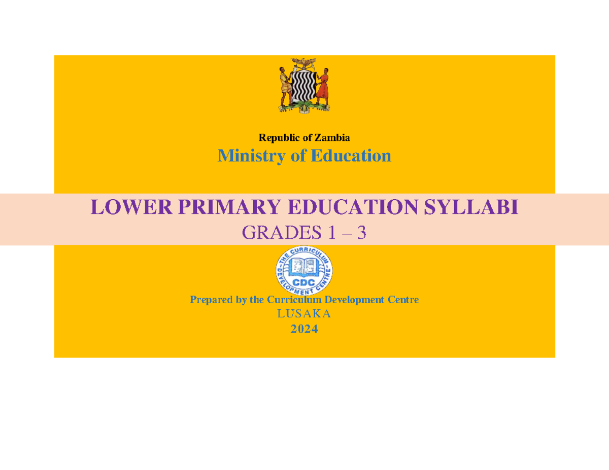 Lower Primary Education Syllabi for Grades 1-3 - Final Version 1.1.1 ...
