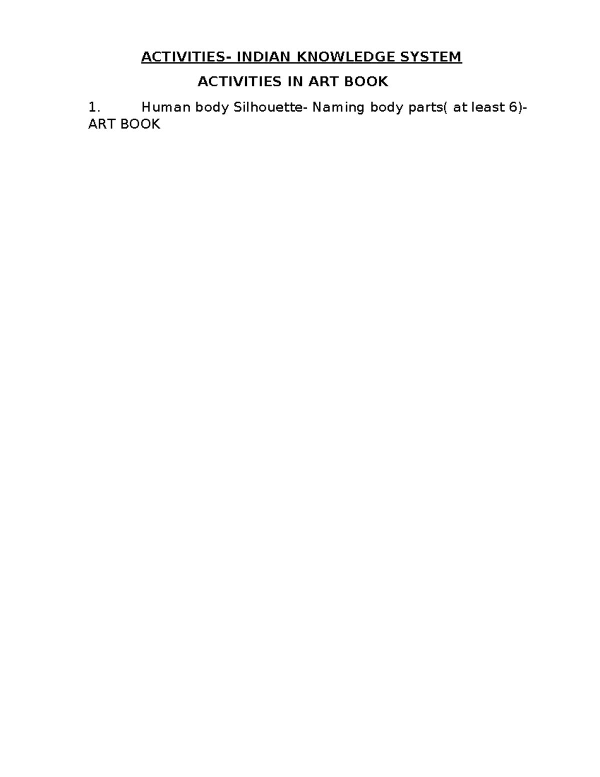 Activity: IKS in Art - Grade 12 - Part B - Studocu