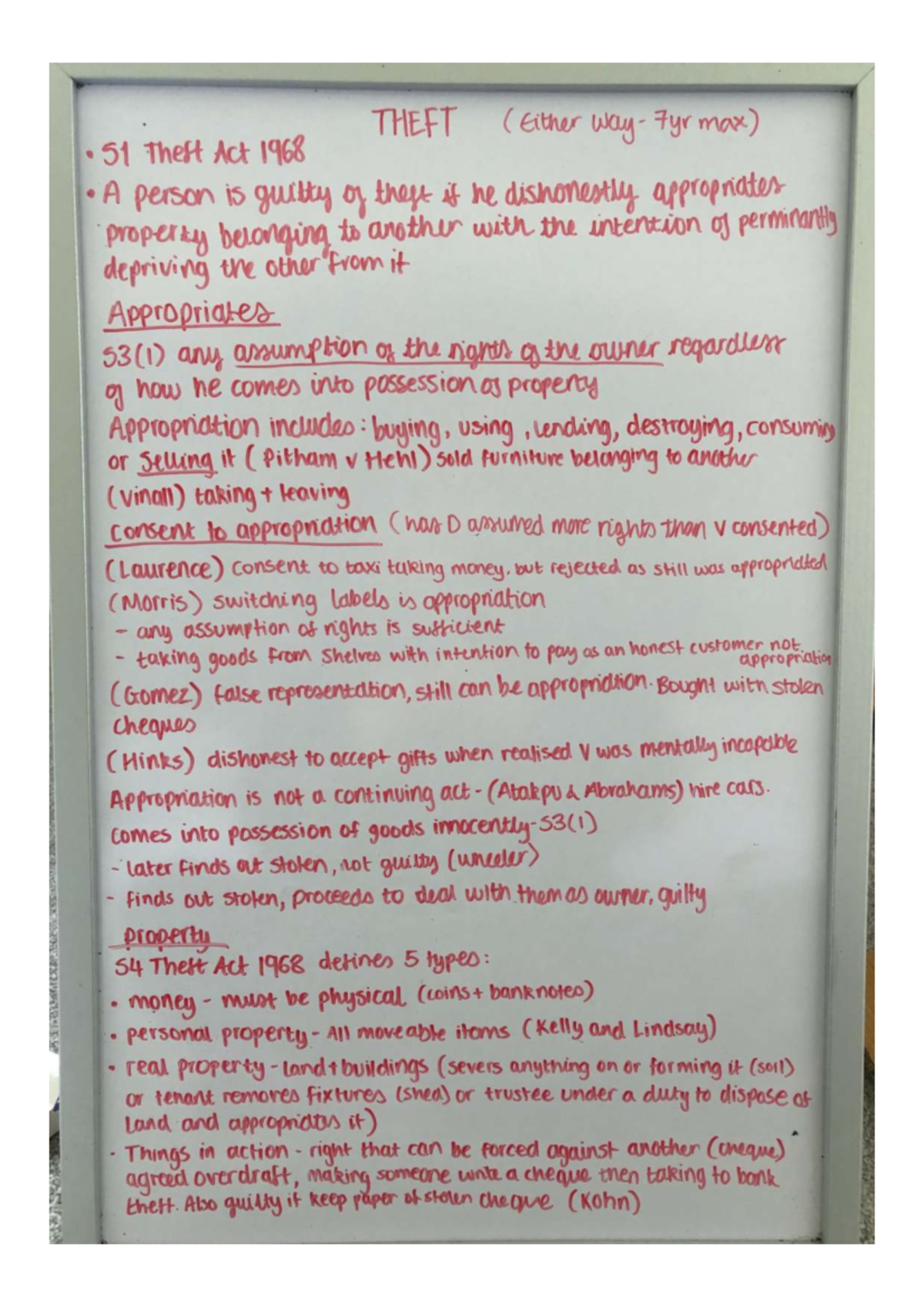 Theft Under the Theft Act 1968: Key Concepts and Case Law - Studocu